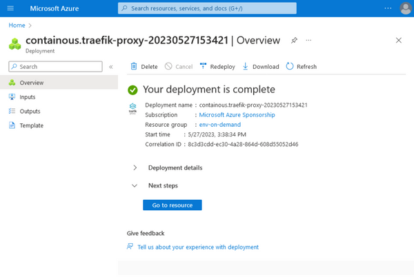 How to Install Traefik via Microsoft Azure Marketplace